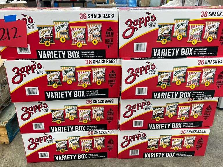 (8) BOXES OF ZAPP'S CHIPS (36 SNACK BAGS PER BOX) - Earl's Auction Company