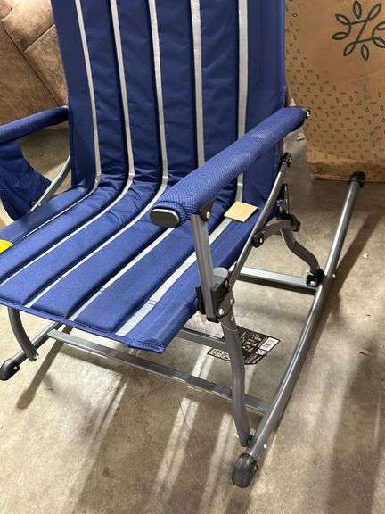BLUE PORTABLE ROCKING CHAIR - Earl's Auction Company