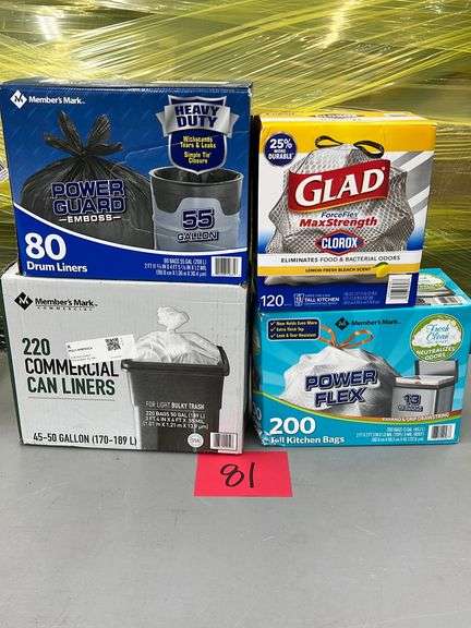 (4) BOXES OF TRASH BAGS - ASSORTED SIZES - Earl's Auction Company