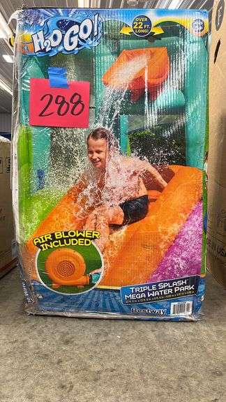H2O GO INFLATABLE TRIPLE SPLASH MEGA WATER PARK IN BOX - Earl's Auction ...