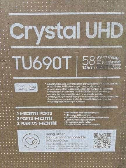 SAMSUNG 58" TU690T SMART TV IN BOX - Earl's Auction Company