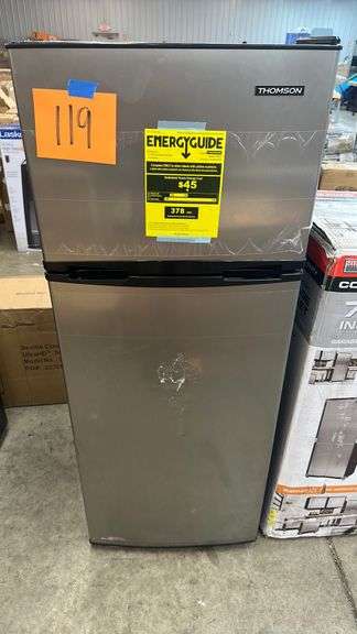 THOMSON 7.5CU FT STAINLESS REFRIGERATOR - Earl's Auction Company