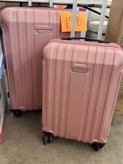 2PC SAMSONITE HARD SHELL ROLLING LUGGAGE SET - PINK - Earl's Auction ...