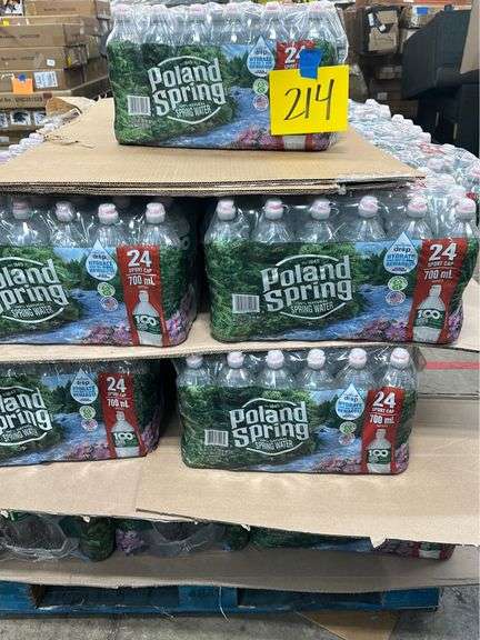 APPROX 25 PACKS OF POLAND SPRINGS SPORT CAP WATER BOTTLES (24 PER PACK ...