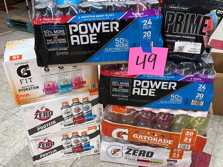 (7) PACKS OF GATORADE/POWERADE & PACK OF PRIME POWDER - Earl's Auction ...