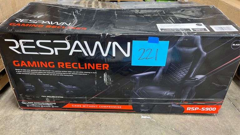 RESPAWN GAMING RECLINER IN BOX - Earl's Auction Company