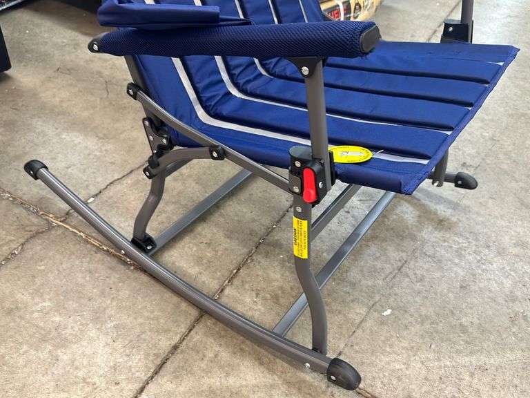 BLUE PORTABLE ROCKING CHAIR - Earl's Auction Company