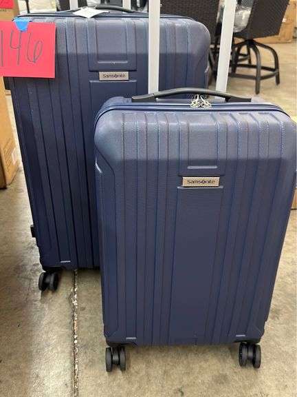 2PC SAMSONITE HARD SHELL ROLLING LUGGAGE SET - NAVY - Earl's Auction ...