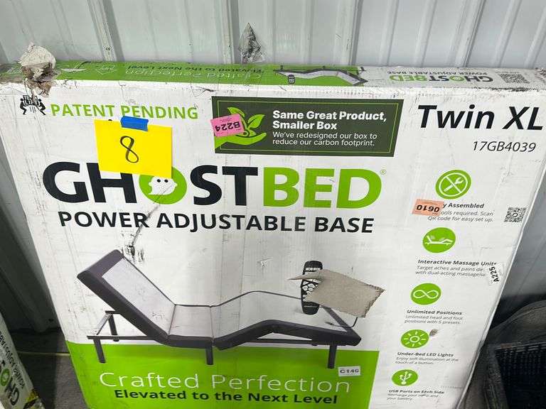 GHOST BED TWIN XL ADJUSTABLE BED BASE IN BOX - Earl's Auction Company