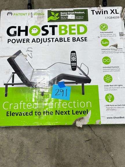 GHOST BED TWIN XL ADJUSTABLE BED BASE IN BOX - Earl's Auction Company