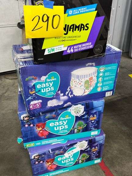 (4) BOXES OF KIDS DISPOSABLE BRIEFS - ASST SIZES - Earl's Auction Company