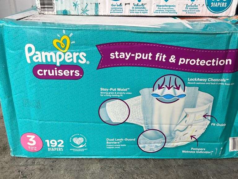 (3) BOXES OF DIAPERS & (4) BOXES OF PAMPERS EASY UPS - ASSORTED SIZES ...