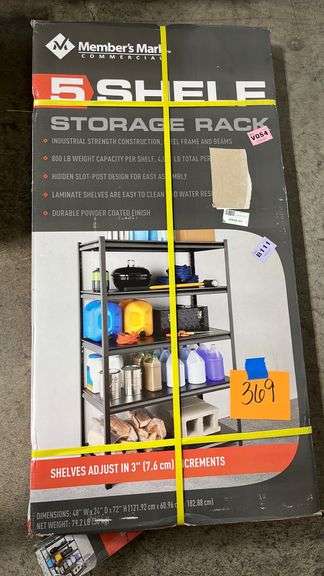 5 SHELF STORAGE RACK IN BOX - Earl's Auction Company