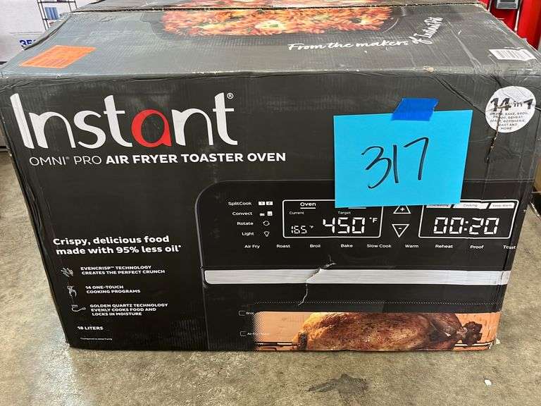 INSTANT OMNI PRO AIR FRYER TOASTER OVEN IN BOX - Earl's Auction Company