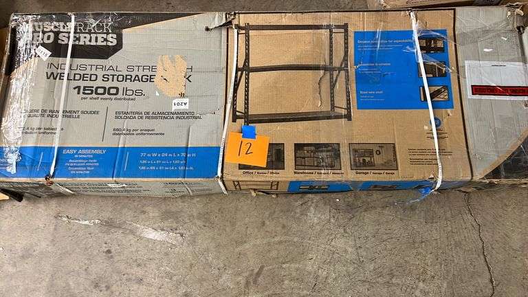 MUSCLE RACK INDUSTRIAL STORAGE RACK IN BOX - Earl's Auction Company