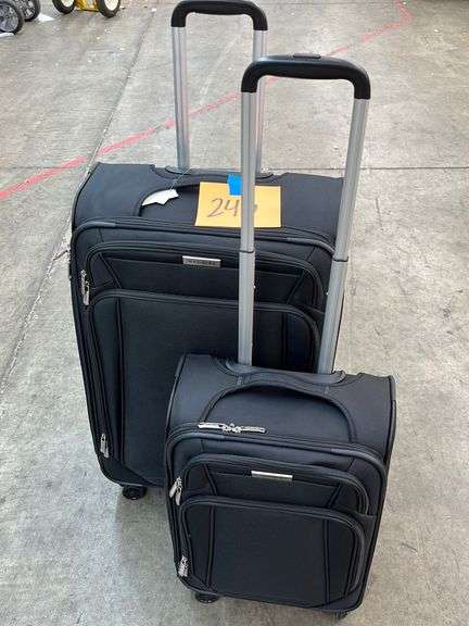 2PC SAMSONITE SOFT SHELL ROLLING LUGGAGE - BLACK - Earl's Auction Company