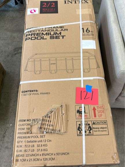 INTEX 16FT PRISM FRAME RECTRANGULAR POOL SET IN BOXES - Earl's Auction ...