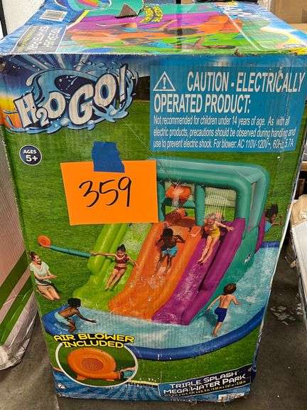H2O GO INFLATABLE TRIPLE SPLASH MEGA WATER PARK IN BOX - Earl's Auction ...