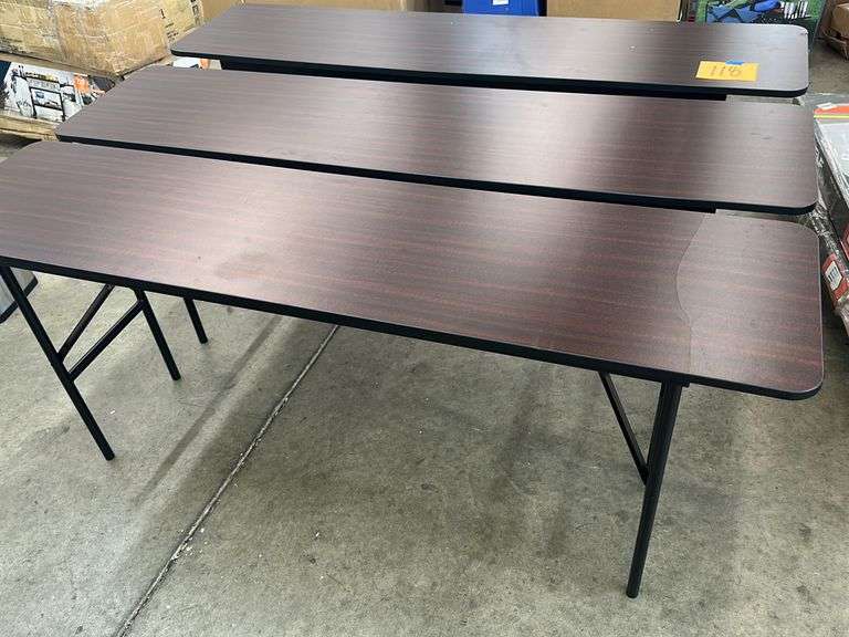 AS IS - (3) 6FT SLIM FOLDING TABLES - Earl's Auction Company