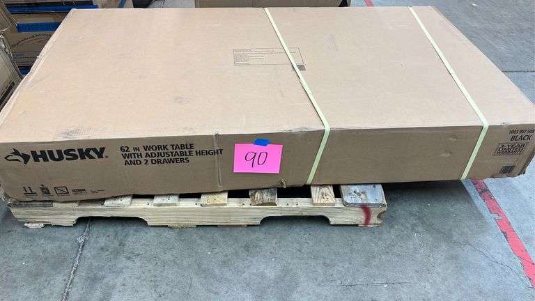HUSKY 62" WORK TABLE W/ ADJUSTABLE HEIGHT IN BOX - Earl's Auction Company