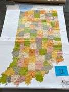 36"X48" INDIANA ZIP CODE MAP POSTER - Earl's Auction Company