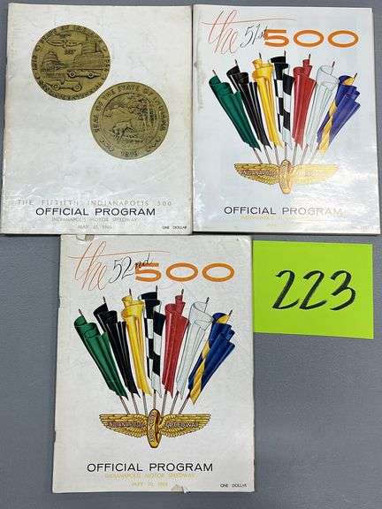 1966, 1967 & 1968 INDIANAPOLIS 500 OFFICIAL PROGRAMS - Earl's Auction ...
