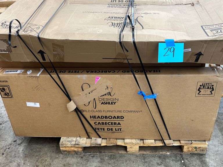 ASHLEY FURNITURE QUEEN BED SET IN BOXES - Earl's Auction Company