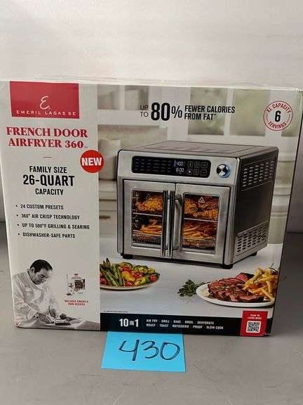 EMERIL LAGASSE FRENCH DOOR AIRFRYER 360 IN BOX - Earl's Auction Company