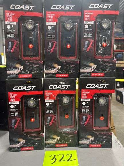 (6) COAST PM300 PRO-MOUNT PIVOT LIGHTS IN BOXES - Earl's Auction Company