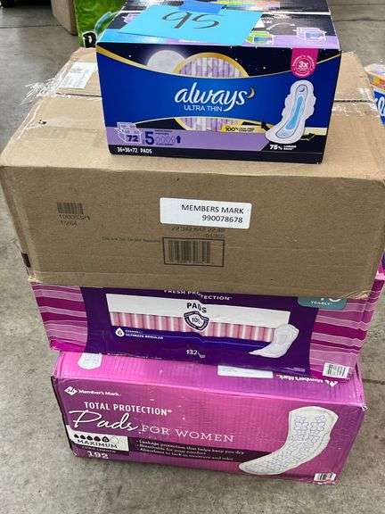 (4) BOXES OF WOMENS PADS - Earl's Auction Company