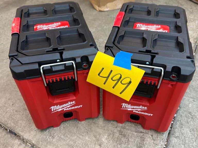 (2) MILWAUKEE PACKOUT COMPACT TOOL BOXES - Earl's Auction Company
