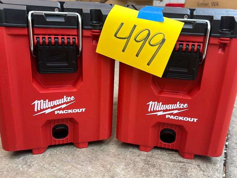 (2) MILWAUKEE PACKOUT COMPACT TOOL BOXES - Earl's Auction Company