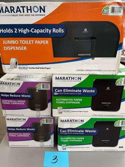 (5) BOXES OF MARATHON DISPENSERS - Earl's Auction Company