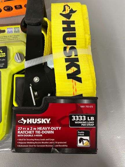 MISC TOOL LOT - RIDGID, RYOBI & HUSKY STRAPS - Earl's Auction Company
