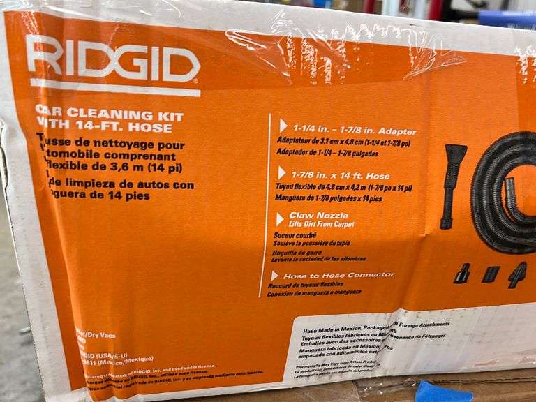 RIDGID 4 GALLON WET/DRY VAC & CAR CLEANING KIT IN BOXES - Earl's ...