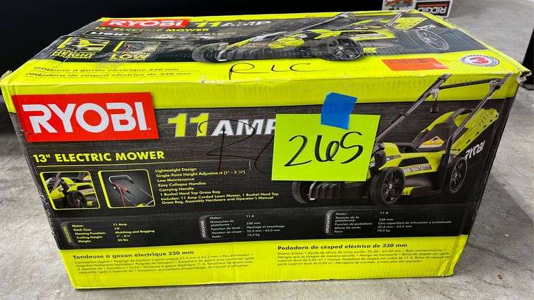 RYOBI 13" ELECTRIC MOWER IN BOX - Earl's Auction Company