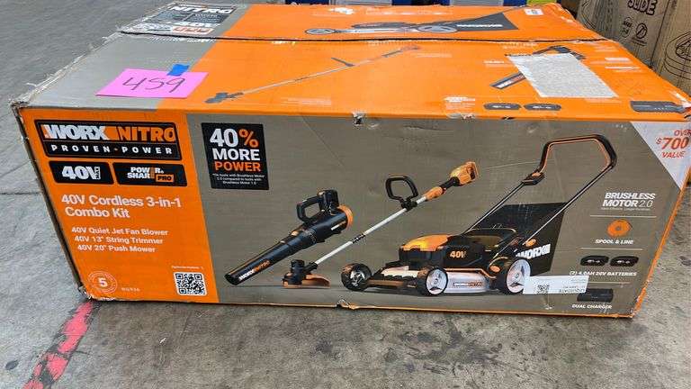 WORX 40V CORDLESS 3-IN-1 COMBO KIT IN BOX - Earl's Auction Company