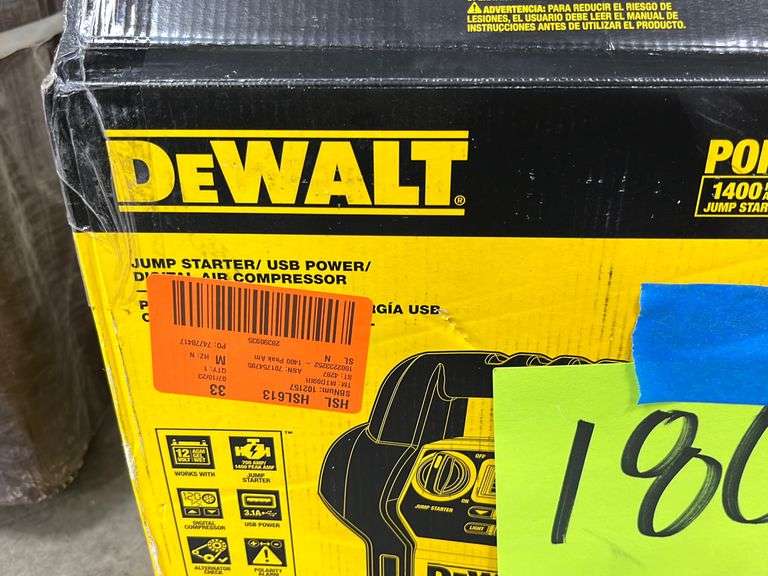 DEWALT JUMP STARTER/USB POWER/DIGITAL AIR COMPRESSOR IN BOX - Earl's ...