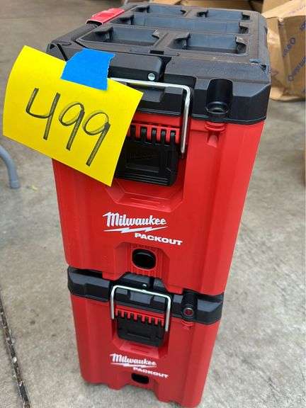 (2) MILWAUKEE PACKOUT COMPACT TOOL BOXES - Earl's Auction Company