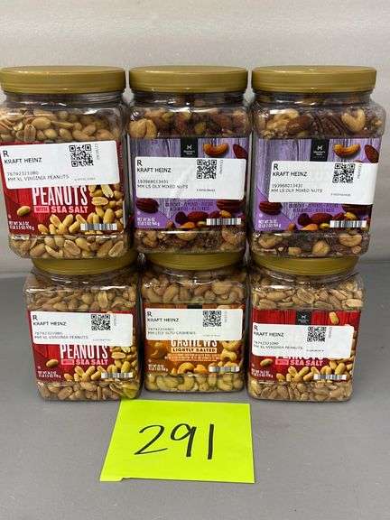 (6) CONTAINERS OF ASSORTED NUTS - Earl's Auction Company