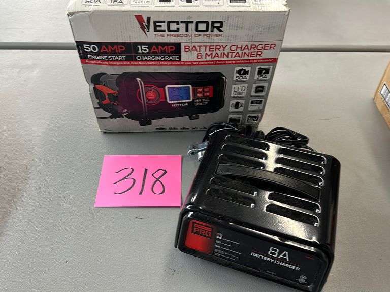 VECTOR BATTERY CHARGER & SCHUMACHER BATTERY CHARGER - Earl's Auction ...