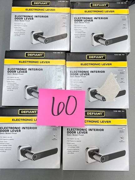 (6) DEFIANT ELECTRONIC DOOR LOCKS IN BOXES - Earl's Auction Company