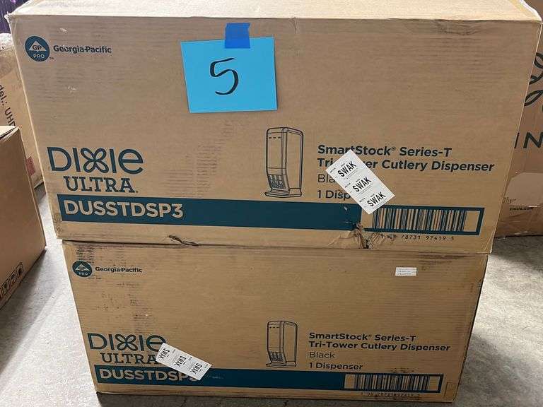 (2) DIXIE SMARTSTOCK SERIES-T TRI TOWER CUTLERY DISPENSERS IN BOXES ...