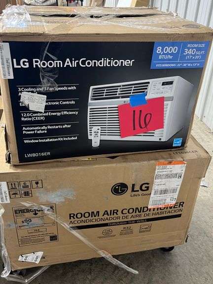 (2) LG ROOM AIR CONDITIONERS IN BOX - Earl's Auction Company