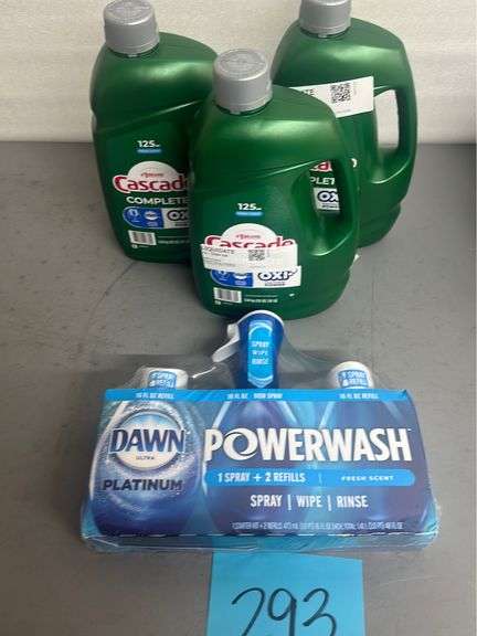 (3) BOTTLES OF CASCADE & (1) PACK OF DOWN POWERWASH - Earl's Auction ...