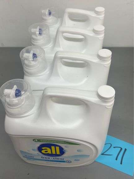 (4) JUGS OF ALL FREE & CLEAR LAUNDRY DETERGENT - Earl's Auction Company