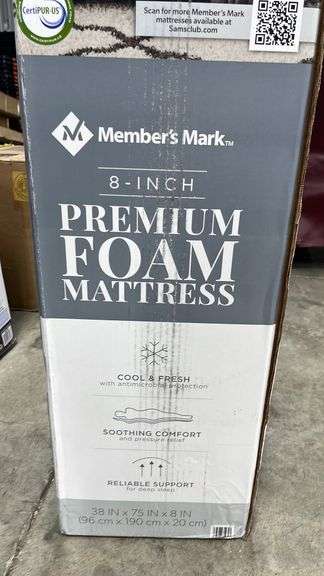 MEMBERS MARK 8" TWIN SIZE MATTERSS IN BOX - Earl's Auction Company