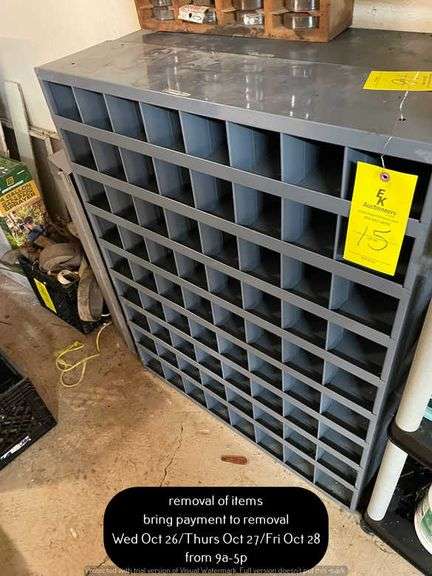 72 COMPARTMENT METAL BOLT BIN - EK Auctioneers LLC