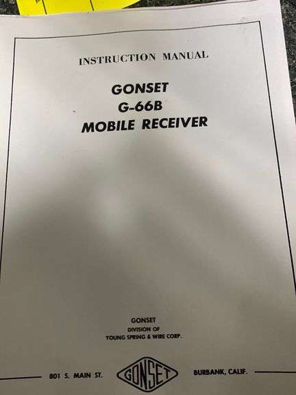 GONSET MODEL G-66B RECEIVER - EK Auctioneers LLC
