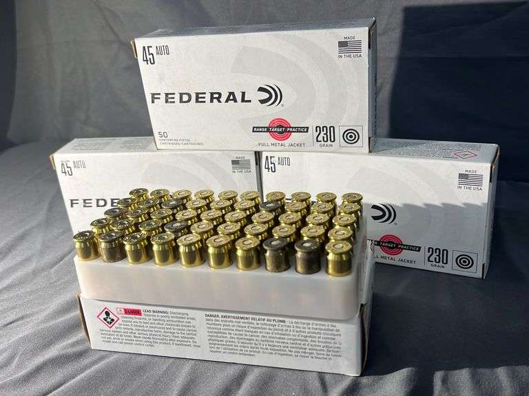 200 rounds of federal 45 auto 230 grain FMJ - EK Auctioneers LLC